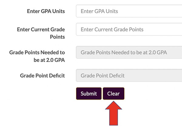Academic Notice: Grade Point Deficit Calculator | Advising Hub